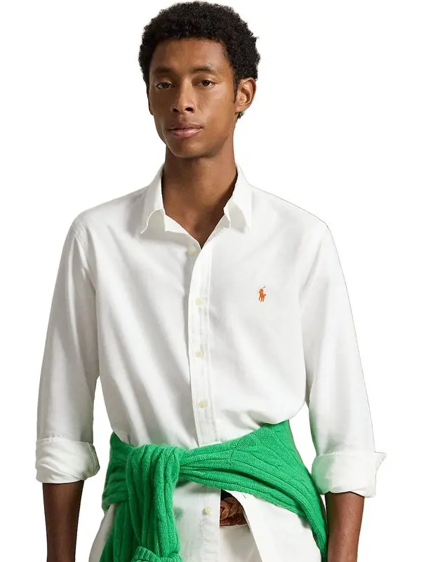 Ralph Lauren Classic Fit Oxford Shirt - White/orange