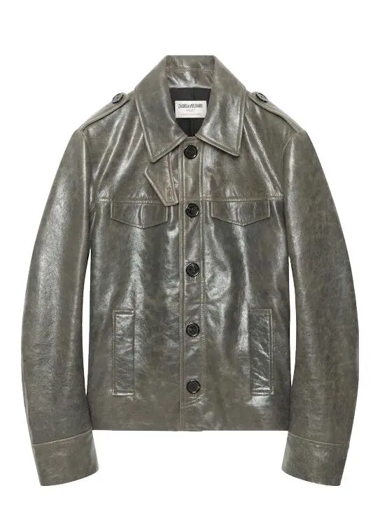 Zadig&Voltaire Veram Jacket Leather - Medium Grey