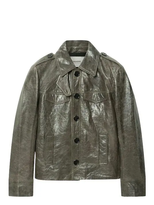 Zadig&Voltaire Veram Jacket Leather - Medium Grey