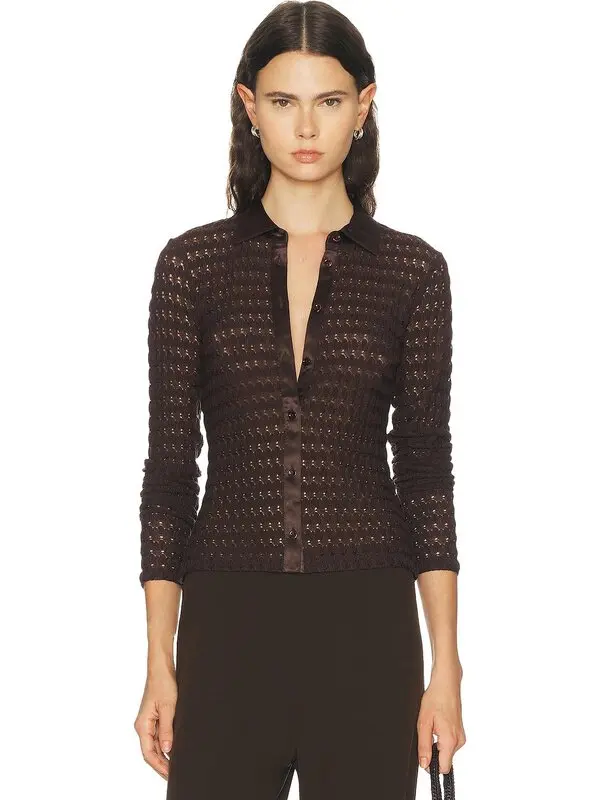 FRAME The Bubble Stitch Shirt In Brown - Chestnut
