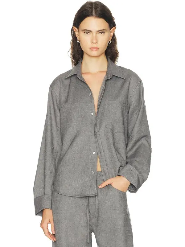 Citizens Of Humanity Kayla Shrunken Shirt In Grey - Gris