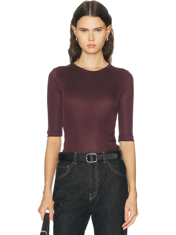 AGOLDE Saige Tee In Burgundy - Corinth