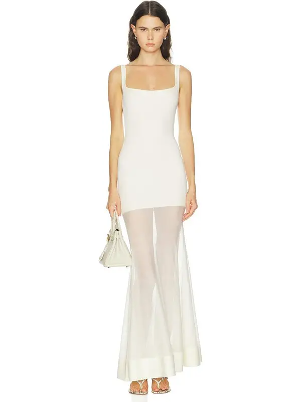 SEROYA Inga Dress In Cream - Eggshell