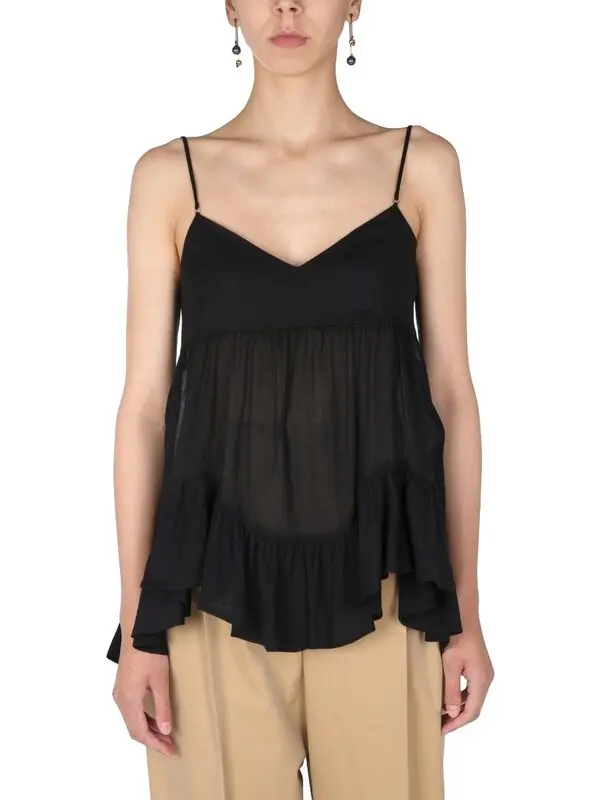 Alexander McQueen Semi-transparent Top - Black