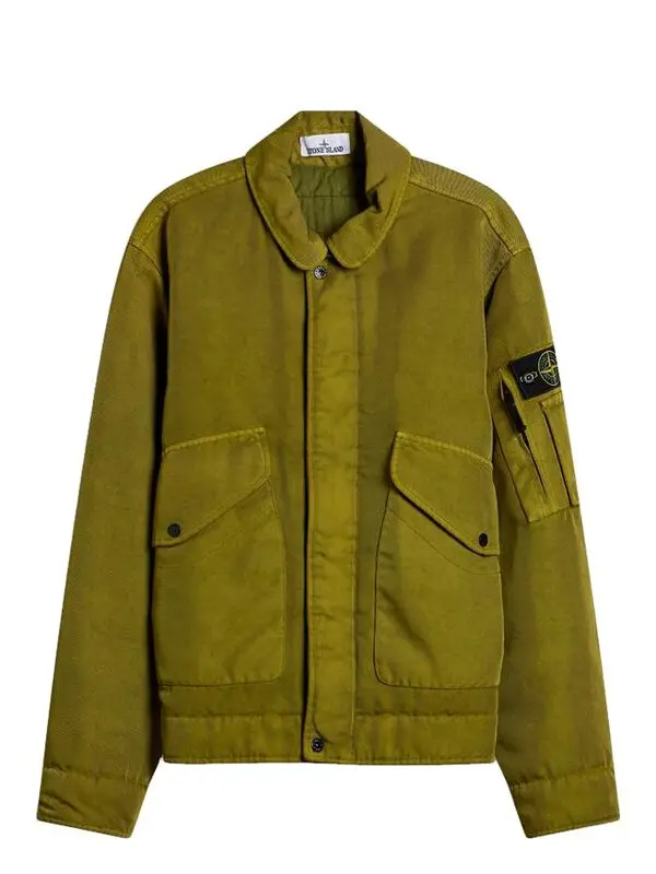 Stone Island Dense Oxford Nylon-tc Bomber Jacket - Cactus