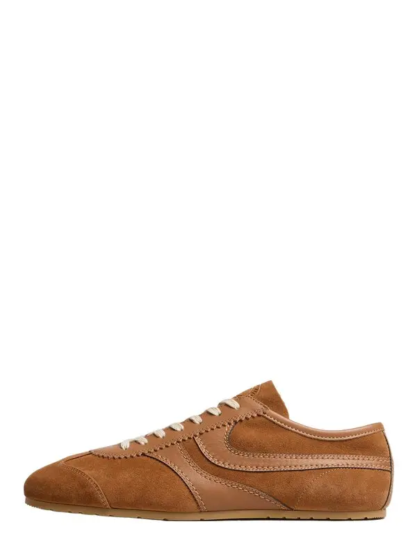 Dries Van Noten Suede Calf Leather Sneakers - Tan