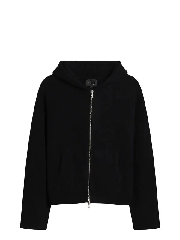 BEACH BRAINS Knit Zip Hood - Black