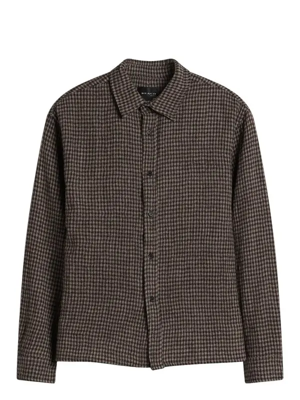 BEACH BRAINS Hold Micro Check Shirt - Brown Check