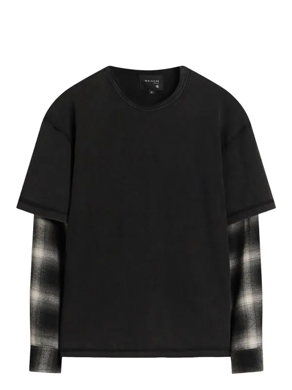 BEACH BRAINS Dead End Double Layer Shirt - Black/plaid