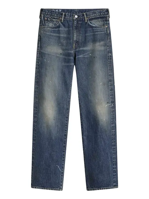 Visvim Social Sculpture 03 Wide Damaged Jeans - Mid Blue