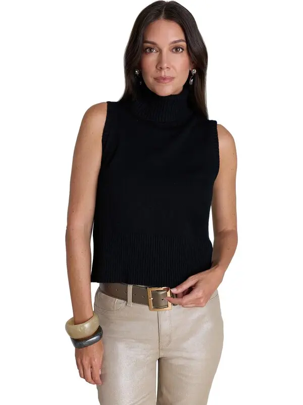 THE NOLI SHOP Ramona Cashmere Sleeveless Sweater - Black
