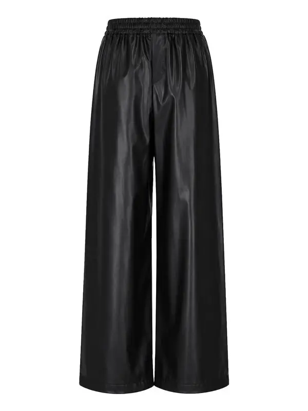 MAISON MARGIELA Pantalone Ampio In Ecopelle - Black