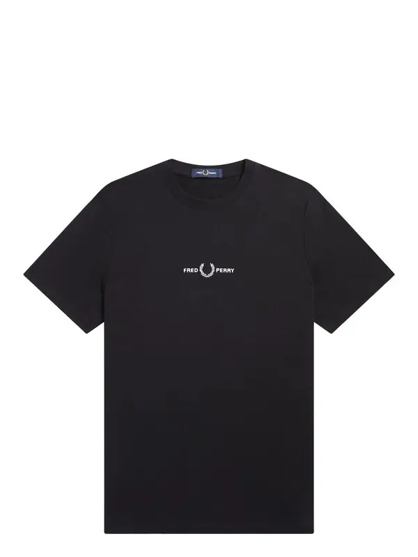 Fred Perry T-shirt Con Logo Ricamato - Black