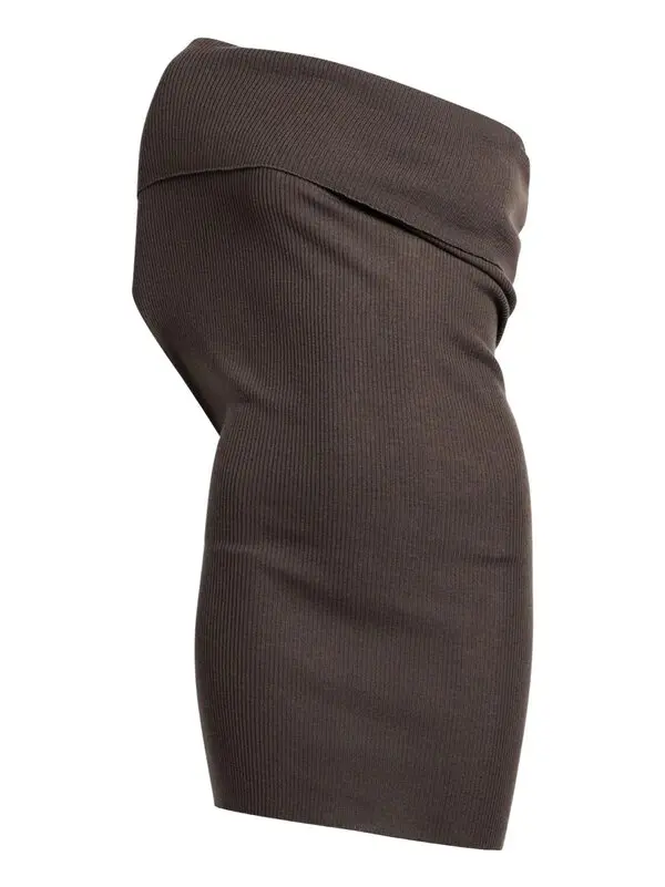 Rick Owens Solid-color Knitted One-shoulder Top - Black