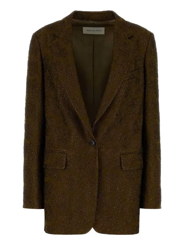 Dries Van Noten Textured Single-breasted Blazer - Brown