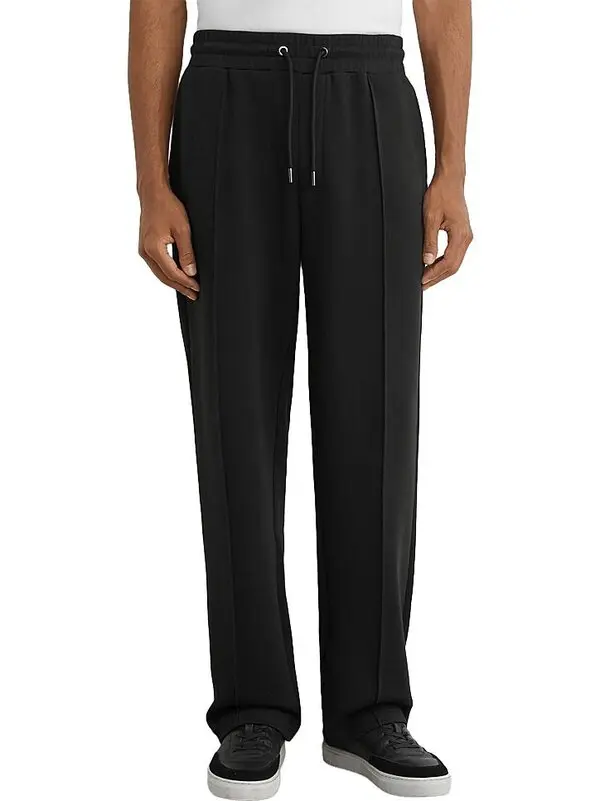 REISS Form Straight Fit Drawstring Jogger Pants - Black