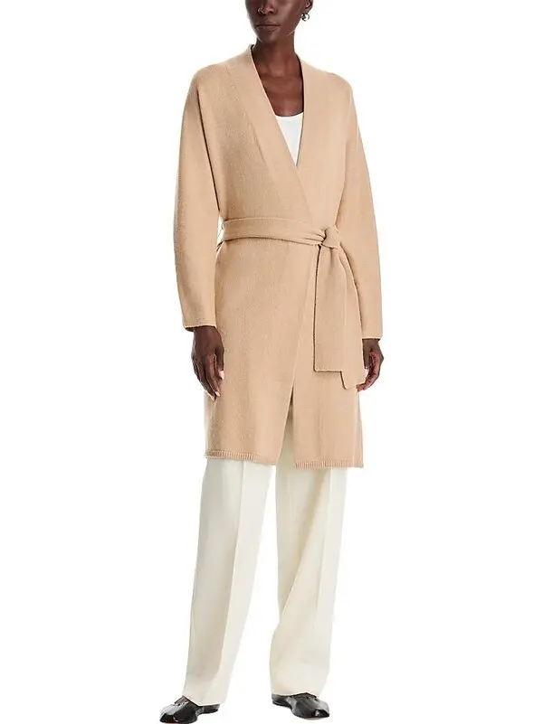 Vince Wool & Cashmere Belted Cardigan - Camel
