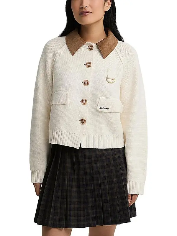 Barbour Alverstone Knitted Cardigan Jacket - Ecru