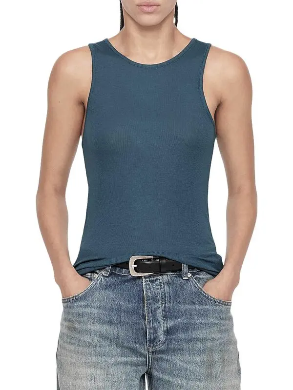 ALLSAINTS Teresa Racerback Tank Top - Teal Blue