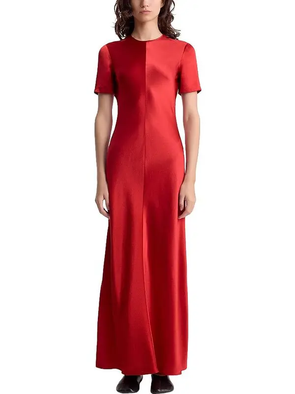 FFORME Akriti Short Sleeve Bias Cut Dress - Bright Red