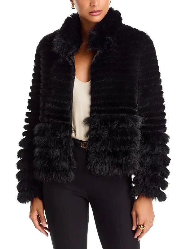 Love Token Joyce Reversible Faux Fur Jacket - Black