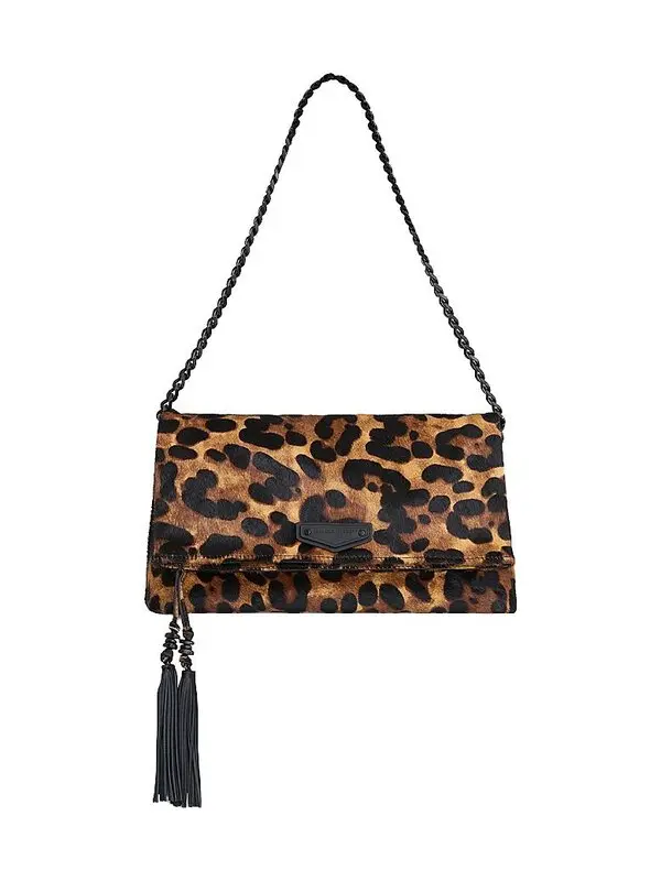 Rebecca Minkoff Tessa Medium Leopard Print Calf Hair Convertible Clutch - Leopard/black