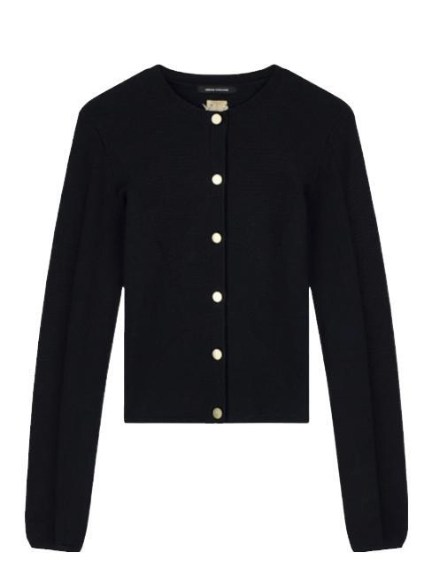 Armani Exchange Regular Fit Cardigan Knitted Recycled Viscose And Nylon - Black