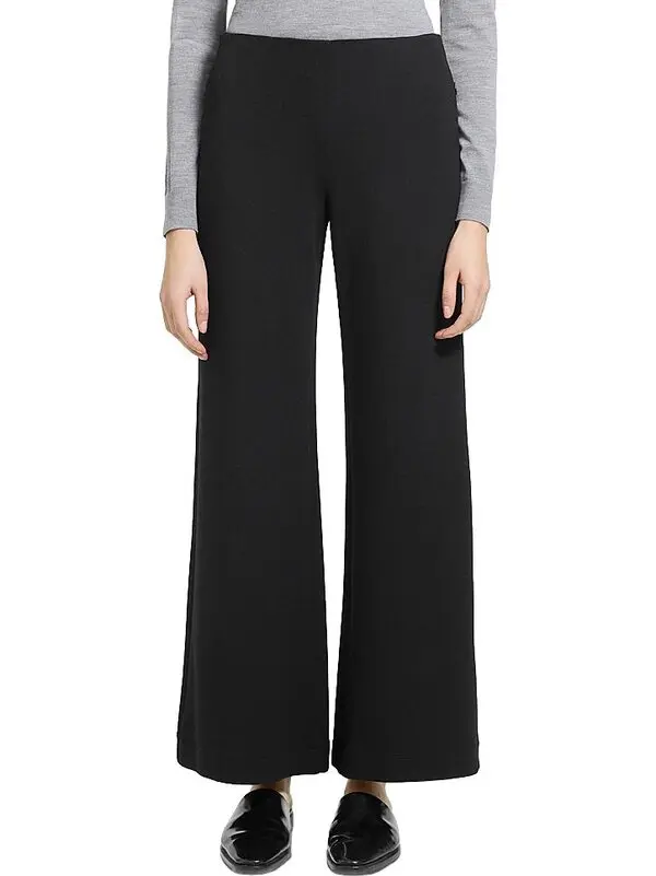 Theory Straight Leg Knit Trousers - Black