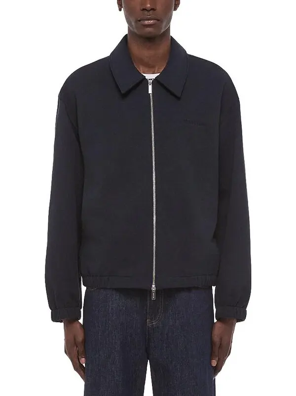 Helmut Lang Relaxed Fit Compact French Terry Zip Jacket - Navy