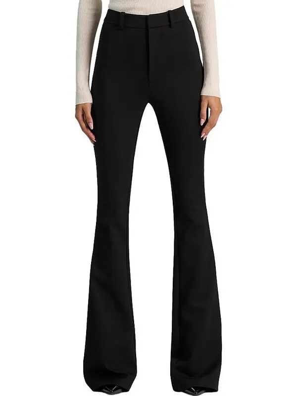 Alice + Olivia Kerry Ultra High Rise Skinny Bootcut Trousers - Black