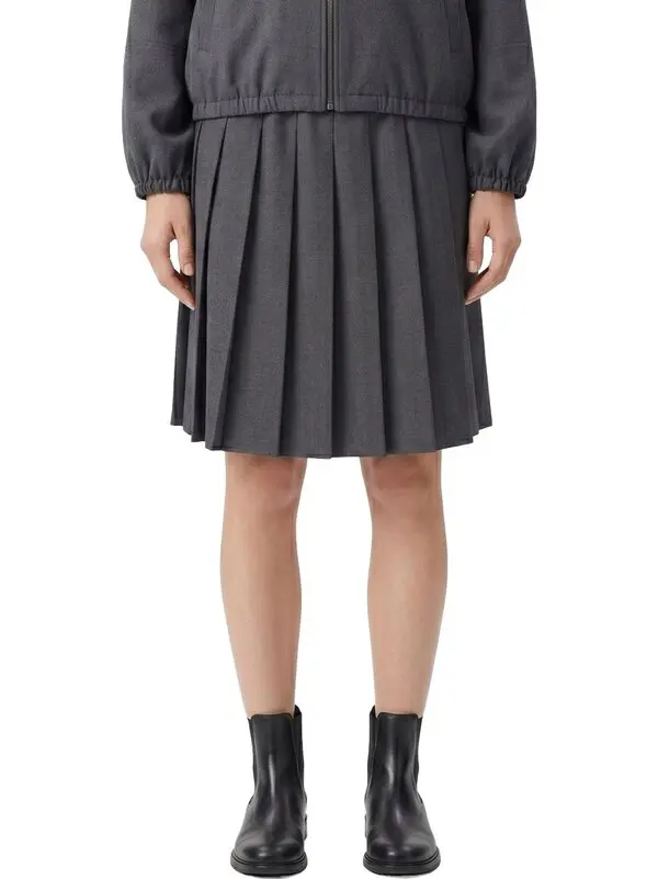 Fabiana Filippi Pleated Wool-blend Mini Skirt With High Drawstring Waist - Blue