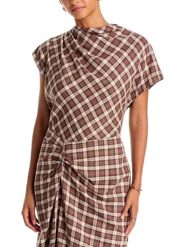 WAYF Laurel Top Laurel Cotton Gathered Top - Brown