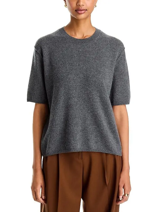 Majestic Filatures Cashmere Short Sleeve Crewneck Tee - Gris C