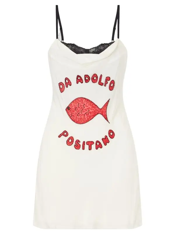 Staud Cowl Slip Mini Dress - White