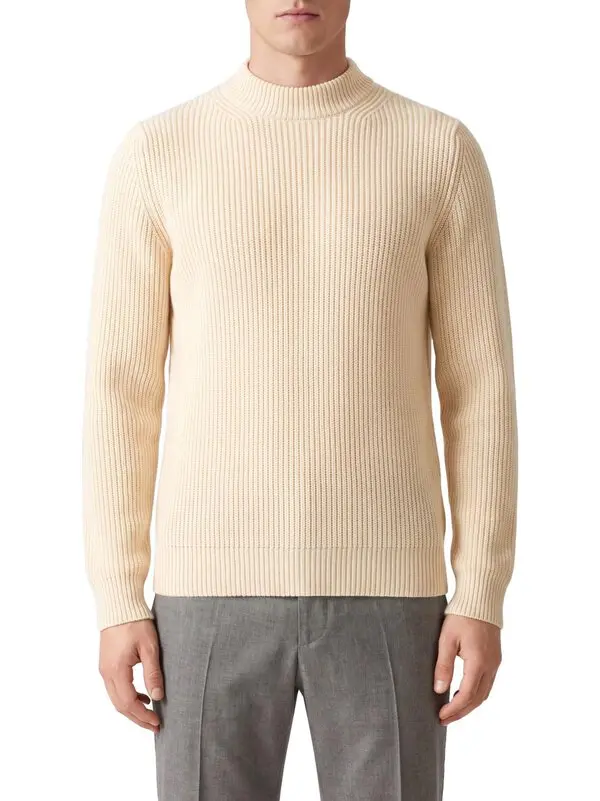 ZANONE Ribbed Virgin Wool Crewneck Jumper - White