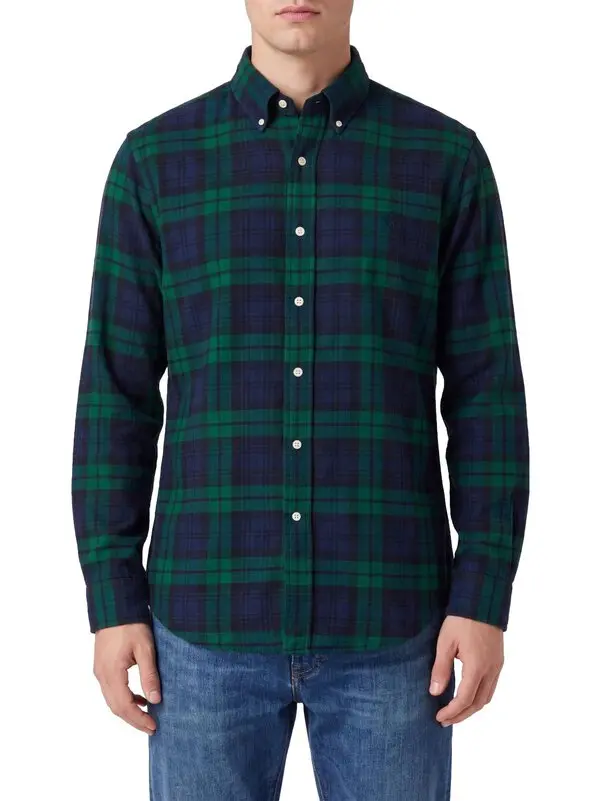 Polo Ralph Lauren Check Stretch Cotton Button-down Shirt - Blue