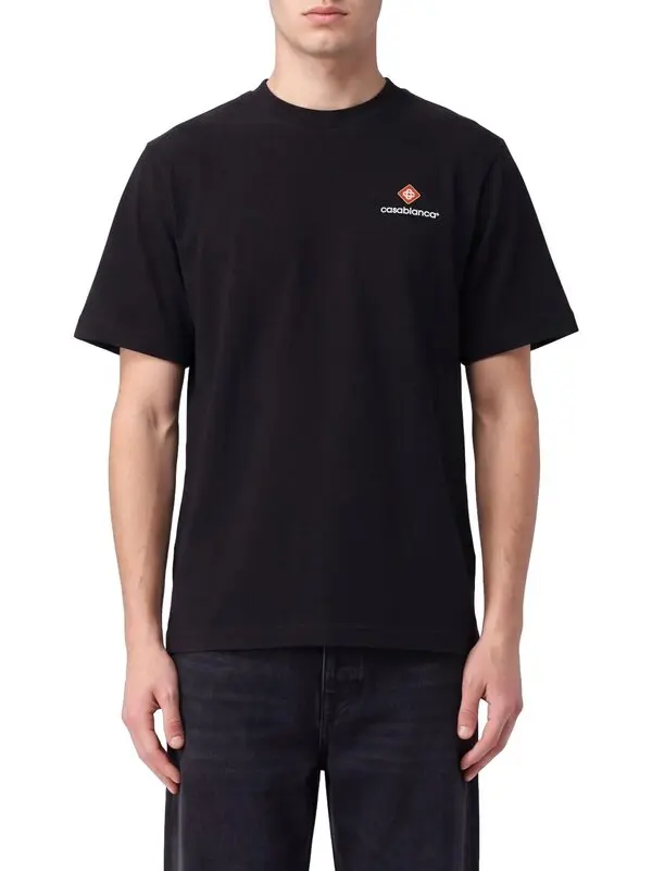 Casablanca Graphic Print Organic Cotton Crewneck T-shirt - Black 2