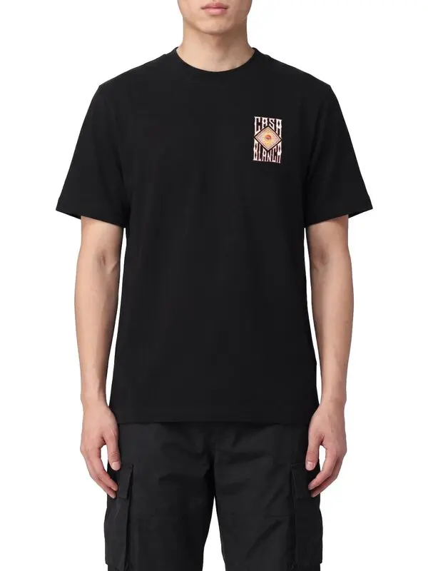 Casablanca Graphic Print Organic Cotton Crew-neck T-shirt - Black 1