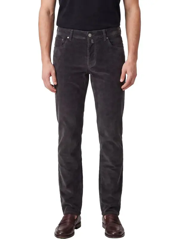 Jacob Cohen Slim Fit Cotton Blend Corduroy Trousers - Grey 1
