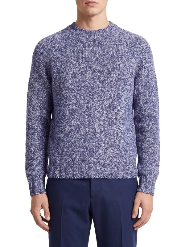 BALLANTYNE Abstract-pattern Wool And Alpaca-blend Crewneck Jumper - Blue