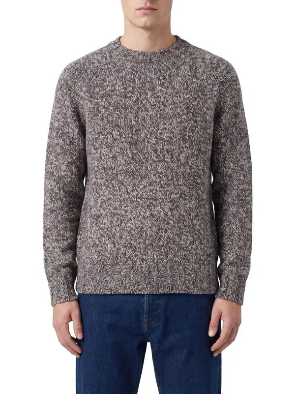 BALLANTYNE Abstract-pattern Wool And Alpaca-blend Crewneck Jumper - Brown