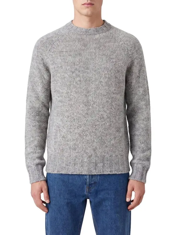 BALLANTYNE Abstract-pattern Wool And Alpaca-blend Crewneck Jumper - Grey