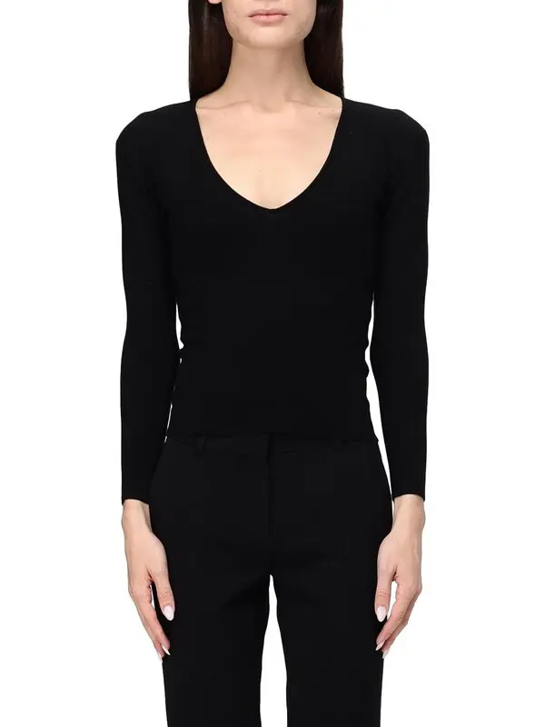 TOTEME Viscose Blend Long-sleeved V-neck Jumper - Black