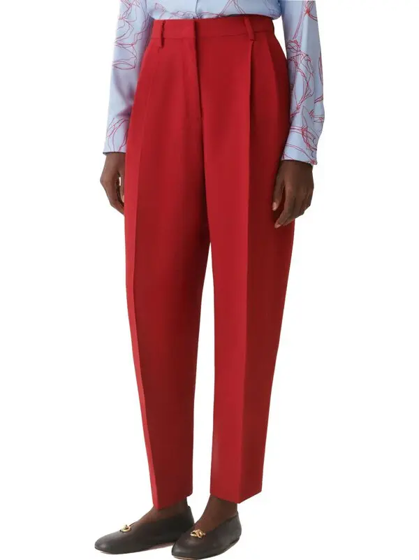 Fabiana Filippi High-waisted Sartorial Crêpe Wide-leg Trousers - Red