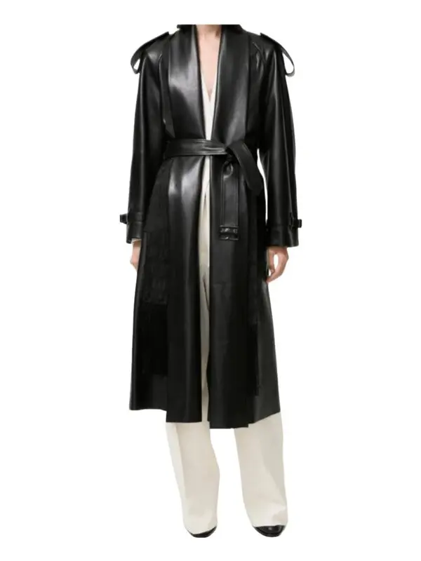Burberry Leather Lemlair Coat - Black