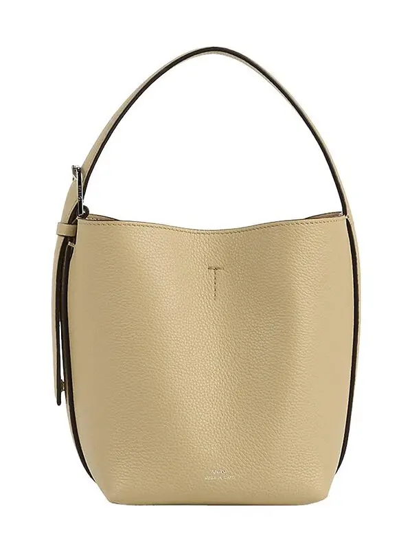 TOTEME Petite Belted Leather Tote Bag - Cashew