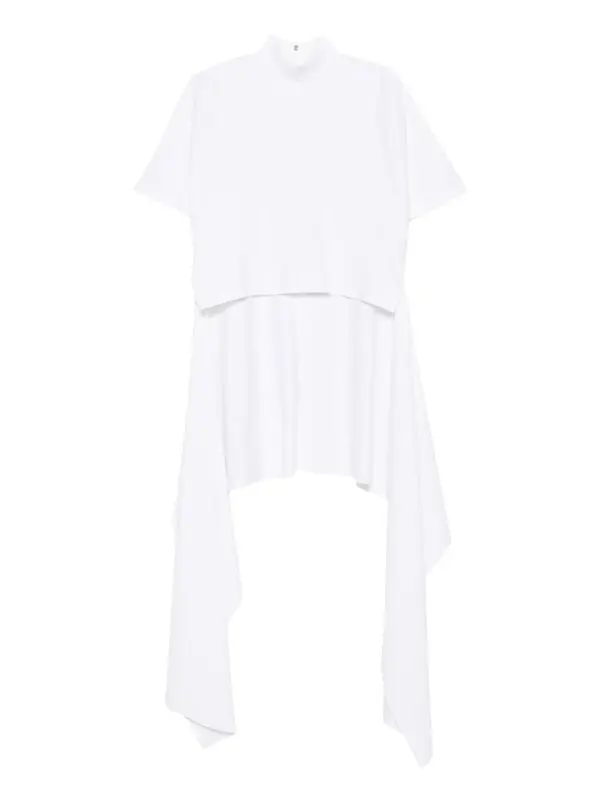 Alaïa Asymmetrical Mock Neck Mini T-shirt - White