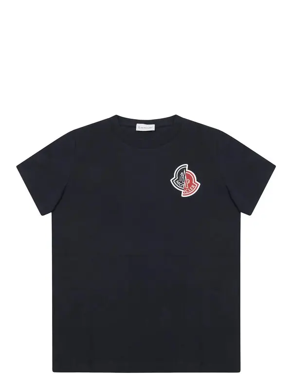 Moncler Monogram Appliqué Mini T-shirt - Blu