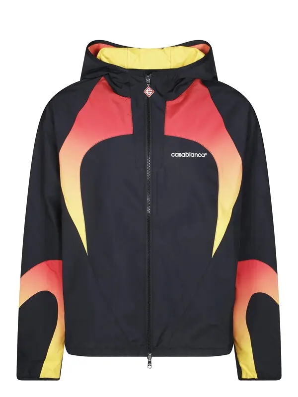 Casablanca Zip-up Hooded Jacket - Nero