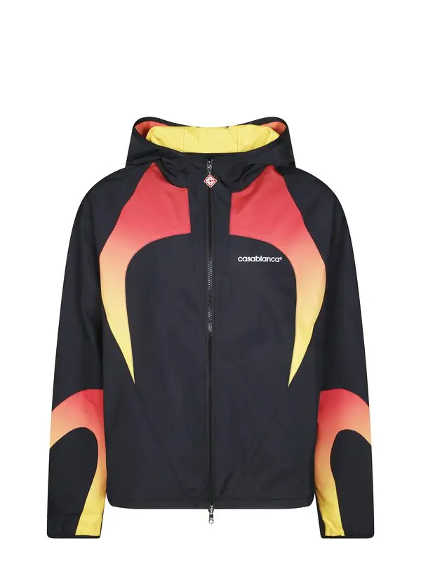 Casablanca Zip-up Hooded Jacket - Nero